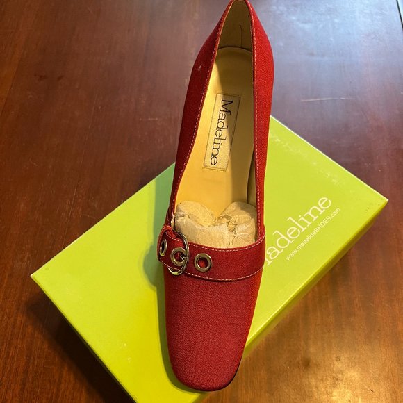 Madeline Stuart | Shoes | Madeline Stuart Figment Red Cloth Upper Pump ...